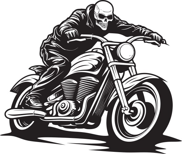 Spooky speedster skeleton biker on motorcycle Vector Image