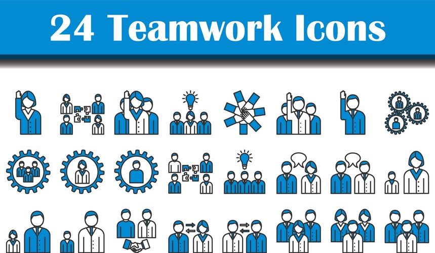 Community icon set collection of people teamwork Vector Image