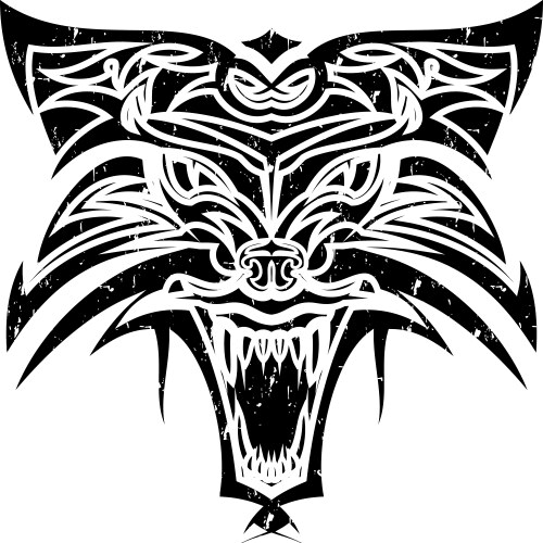 Viking totem wolf 0001 Royalty Free Vector Image