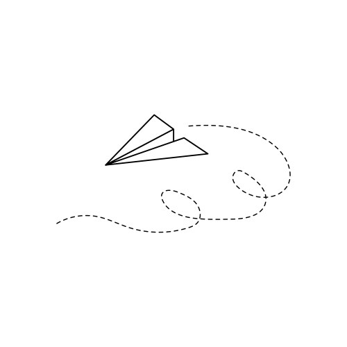 Cartoon paper airplane logo of the aircraft made Vector Image