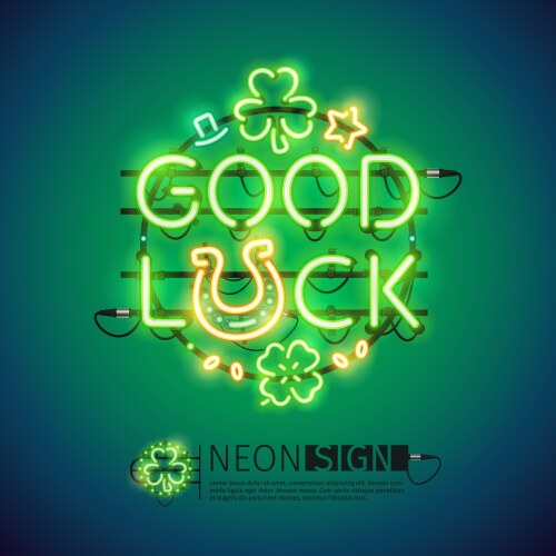 Good luck neon sign Royalty Free Vector Image - VectorStock