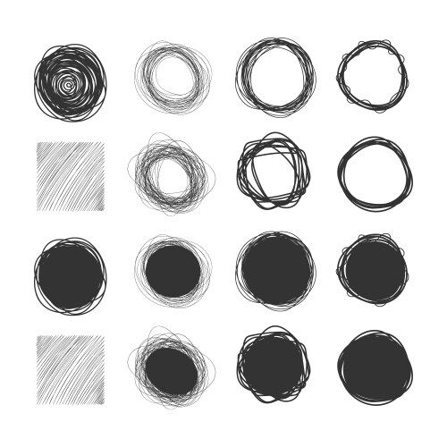 Scribble circles seamless pattern Royalty Free Vector Image