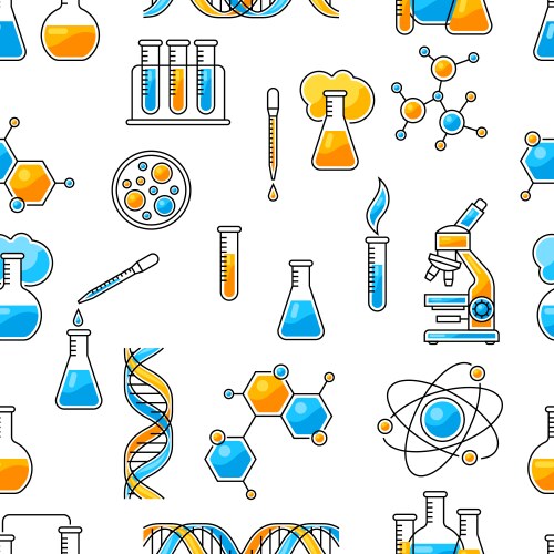 Science seamless pattern in flat design style Vector Image
