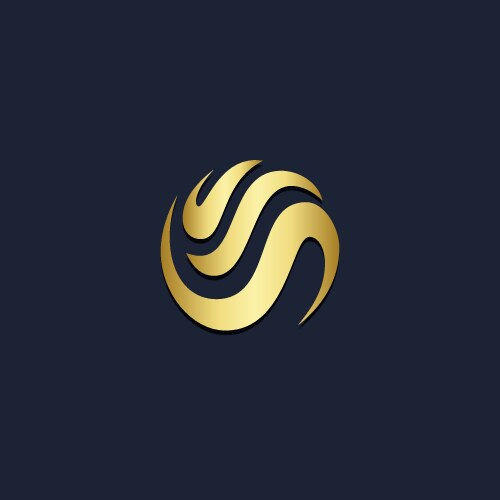 Round shape circle gold logo Royalty Free Vector Image