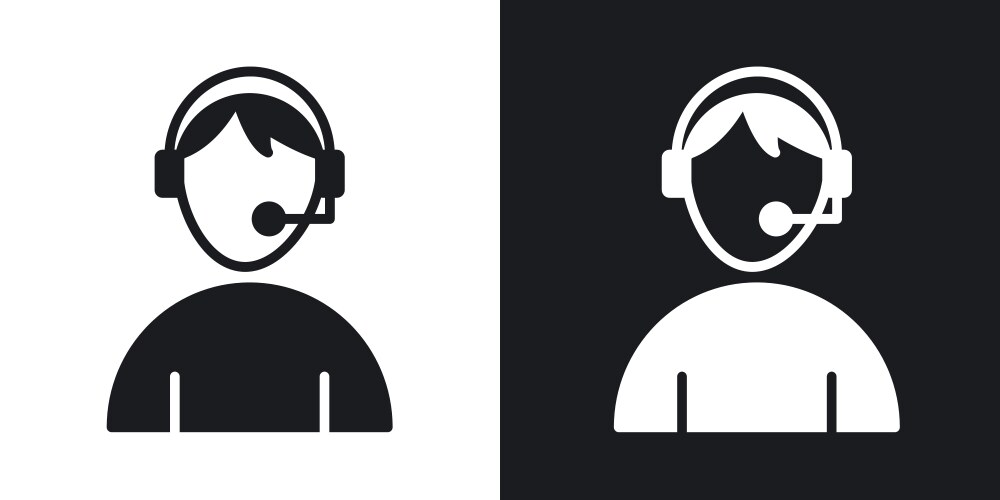 Callcenter icon set on white background Royalty Free Vector