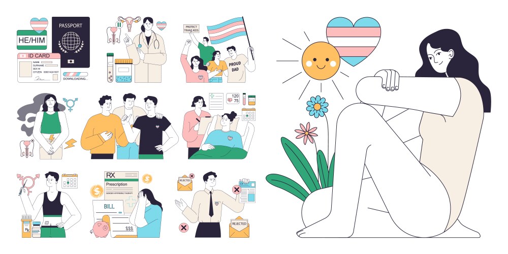 Gender transition identity affirmation Royalty Free Vector