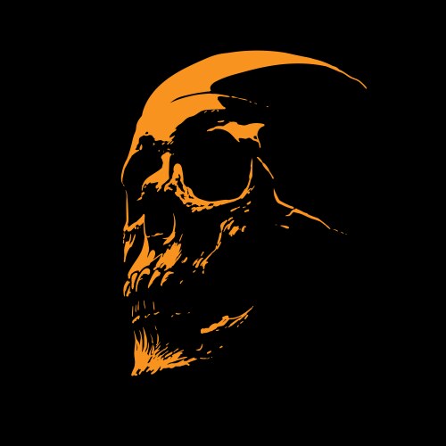 Scull portrait silhouette in contrast backlight Vector Image