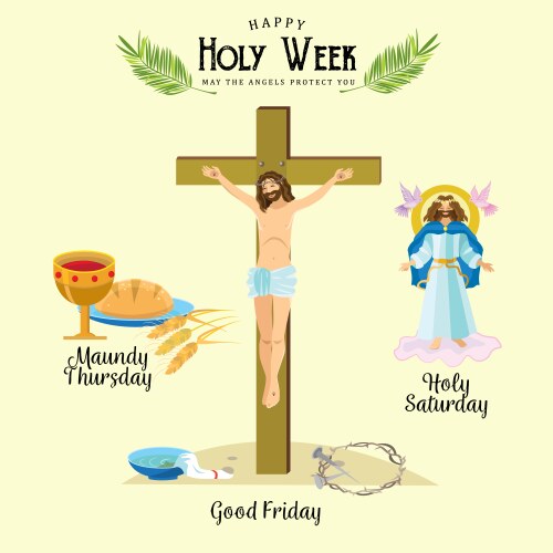 Holy week last supper of jesus christ thursday Vector Image