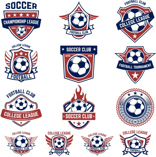 Set of the football labels emblems and design Vector Image