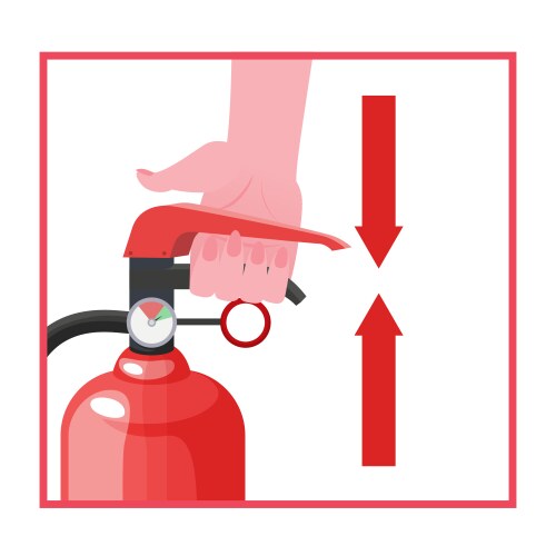 Fire extinguisher instruction prevention Vector Image