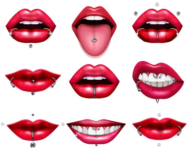 Piercings Lips Lip Vector Images (over 630)