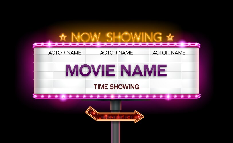 Retro style cinema premiere sign Royalty Free Vector Image