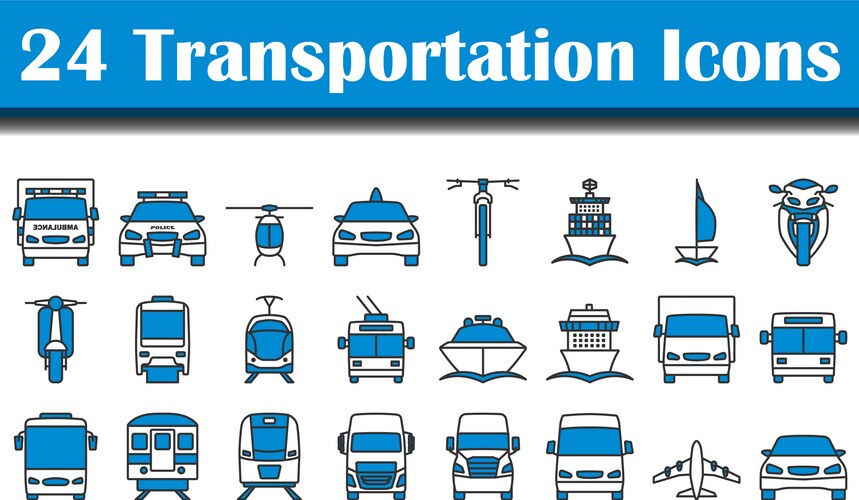 Transportation icon set Royalty Free Vector Image