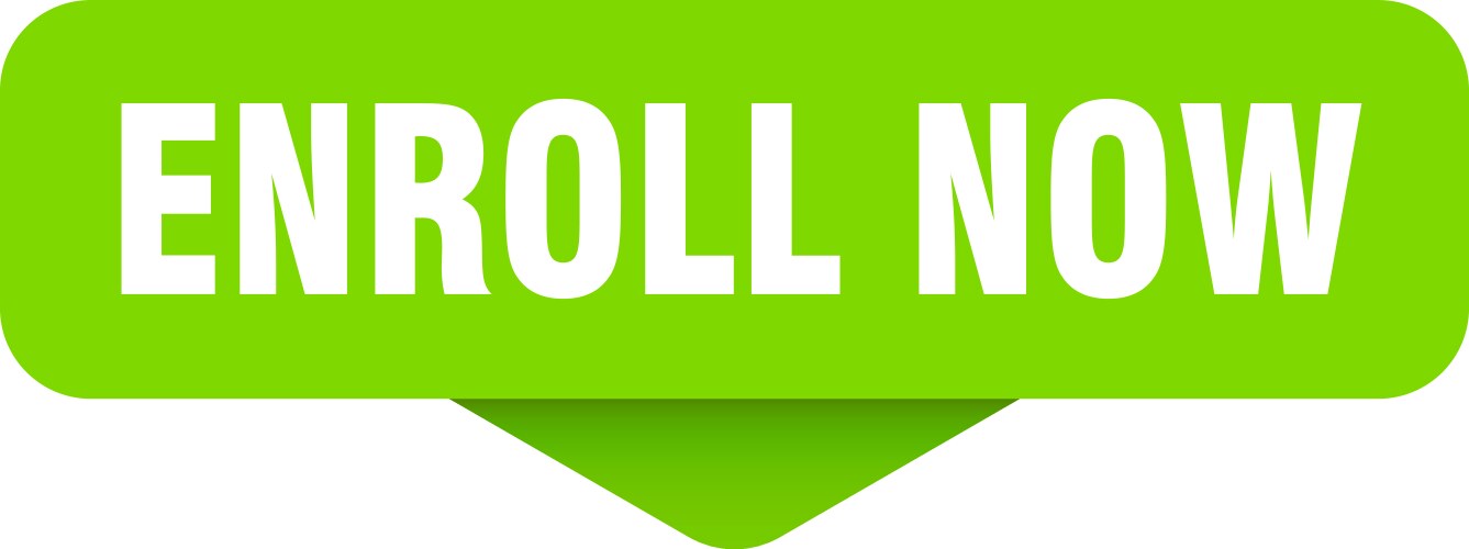 Enroll now sticker sign on transparent Royalty Free Vector