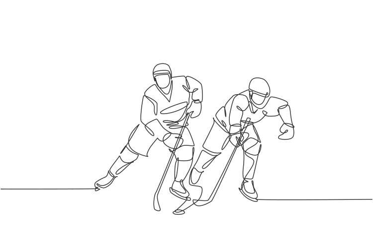 Continuous line handball player Royalty Free Vector Image