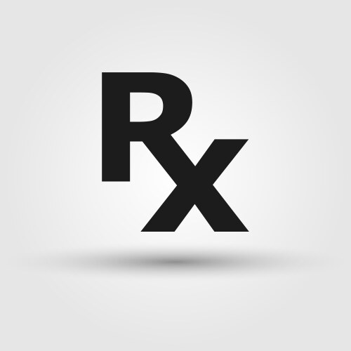Medical prescription form showing the rx symbol Vector Image