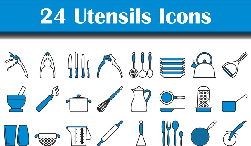 Utensils icon set Royalty Free Vector Image - VectorStock