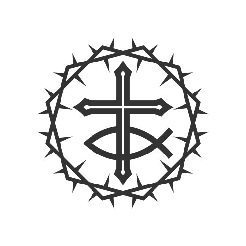 Jesus fish and cross icon Royalty Free Vector Image