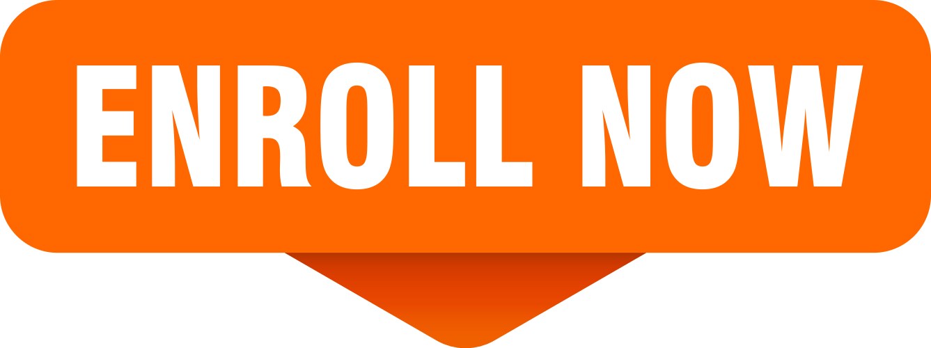 Enroll now sticker sign on transparent Royalty Free Vector