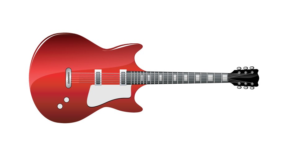 White electric guitar Royalty Free Vector Image