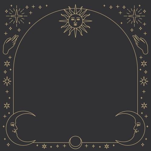 Alchemy celestial background blue sky with moon Vector Image