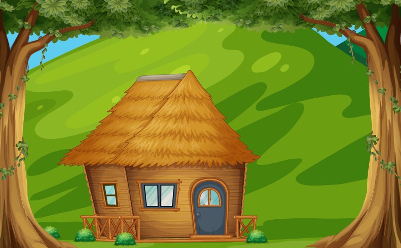 A native house at the hill Royalty Free Vector Image
