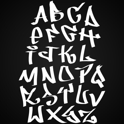 Graffiti font alphabet abc letters Royalty Free Vector Image
