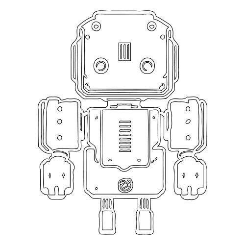 Robot outline sketch Royalty Free Vector Image
