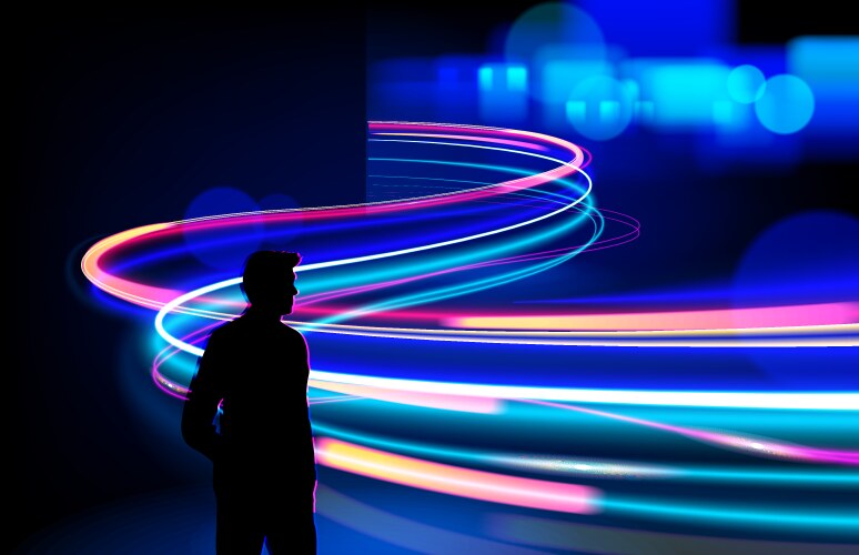 Slow shutter light trails effect Royalty Free Vector Image