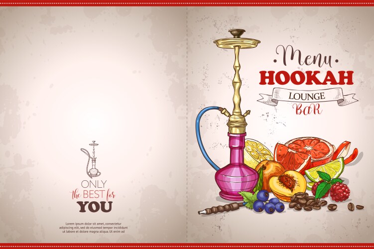 Smoking hookah lounge poster design Royalty Free Vector