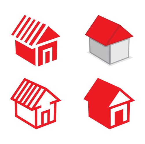 3 dimensional house icons Royalty Free Vector Image