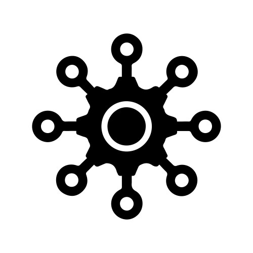 Hub spoke connection network Royalty Free Vector Image