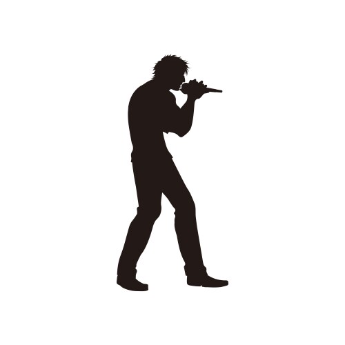 Pop singer silhouette Royalty Free Vector Image
