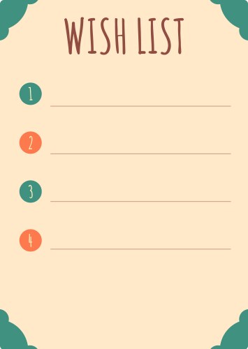 Short wish list icon cartoon kid wishes Royalty Free Vector