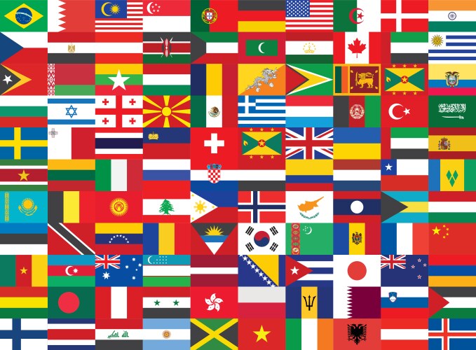 World flags frame Royalty Free Vector Image - VectorStock