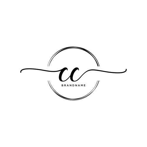 Cs initial handwriting logo with circle template Vector Image
