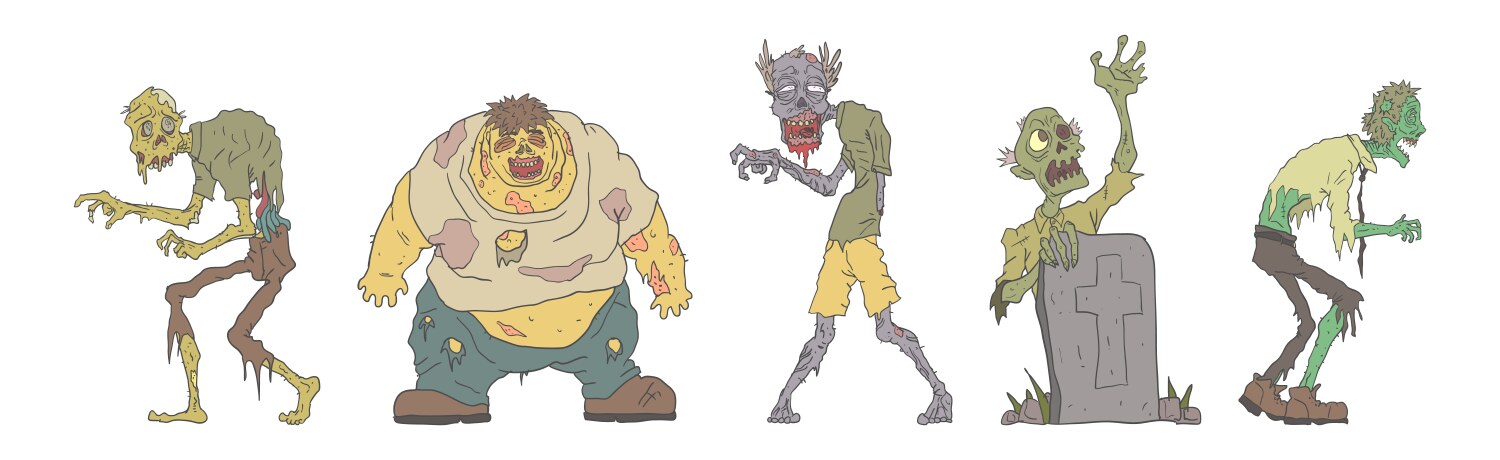 Comic zombie monster and halloween beast Vector Image