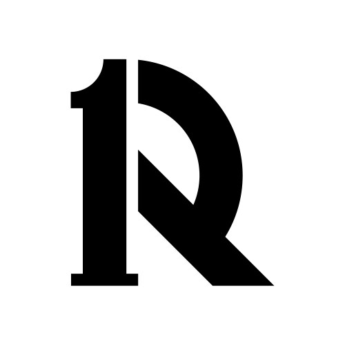 Number 1 and letter m logo design Royalty Free Vector Image