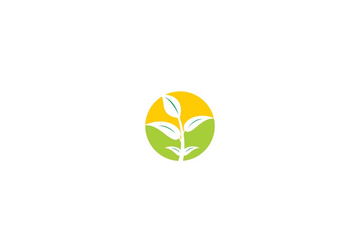 Plant seed organic green logo Royalty Free Vector Image