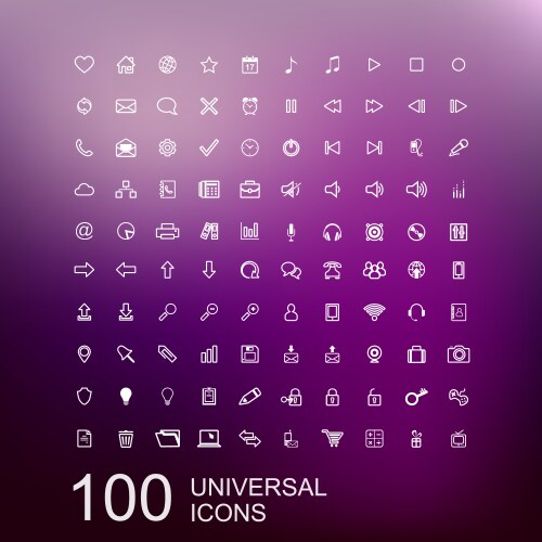 Set of 100 icons for web design Royalty Free Vector Image