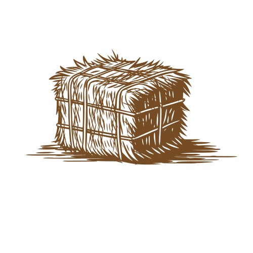 Ai-generated hay bale rustic farm clipart Vector Image