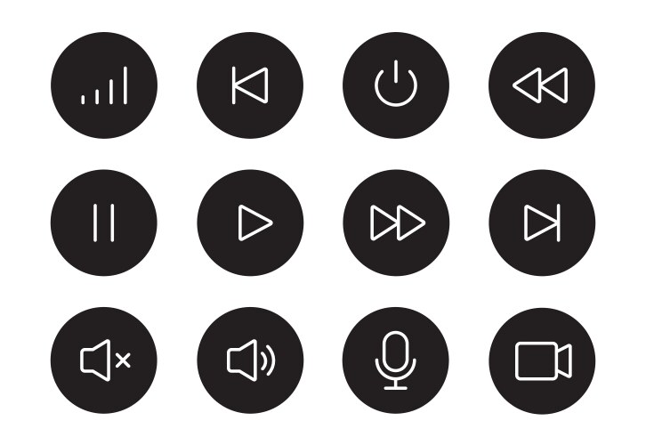 Media player button icon set Royalty Free Vector Image