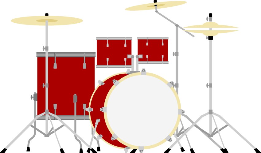 Drum kit on a stage drums musical instruments Vector Image