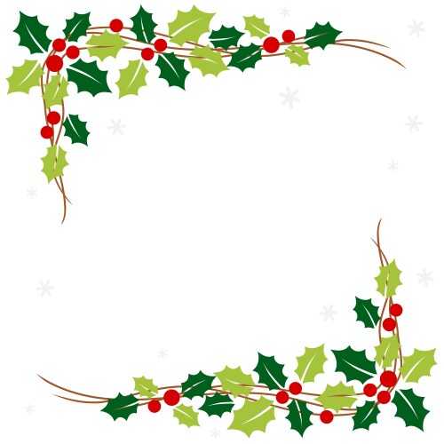 Holly frame Royalty Free Vector Image - VectorStock
