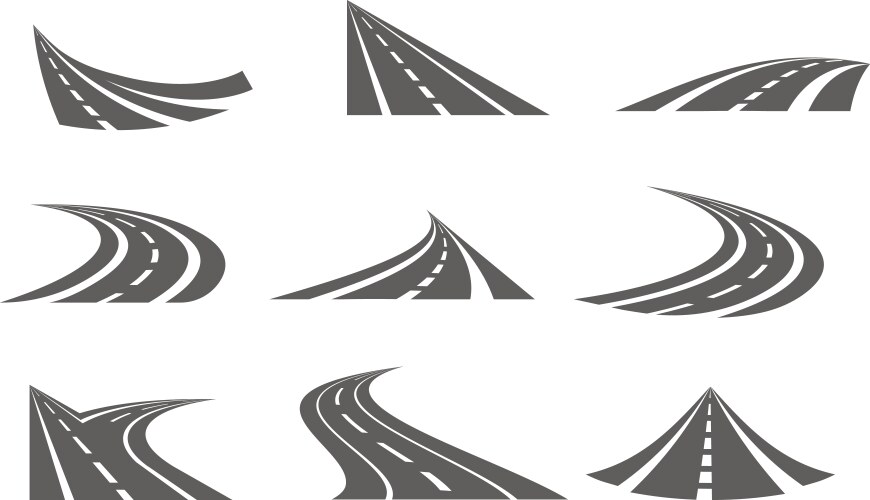 Road line set Royalty Free Vector Image - VectorStock