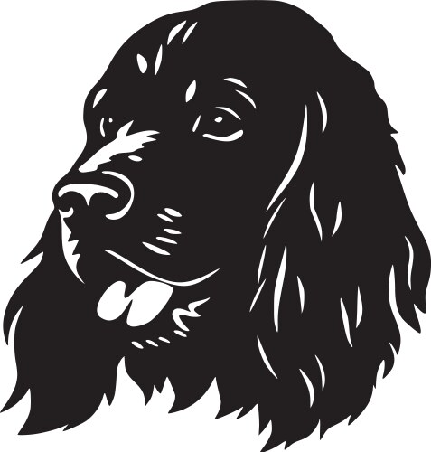 Cocker spaniel - black and white isolated icon Vector Image