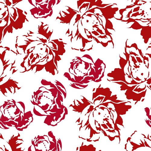 Seamless floral pattern with red roses Royalty Free Vector