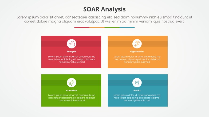 Soar analysis infographic concept for slide Vector Image