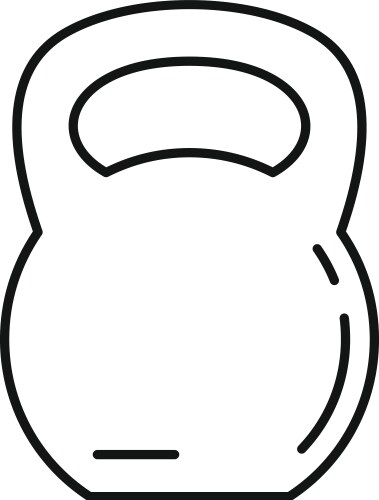 Kettlebell outline drawing Royalty Free Vector Image