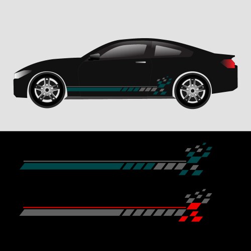 Car body wrapping template sticker design Vector Image